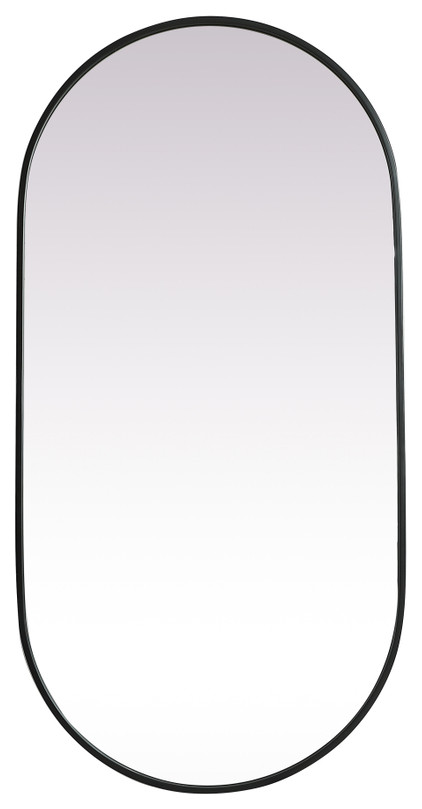 Elegant Decor Metal Frame Oval Mirror 24X48" in Silver - Transitional ...