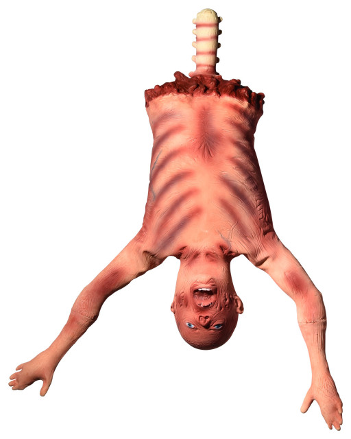37" Animated Halloween Prop Half Body Skinned Hanging Corpse Torso ...