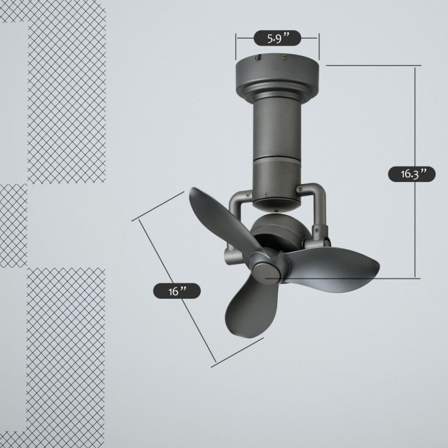 16-Inch 3-Blade Flush Mounted Propeller Fan With Remote Control ...