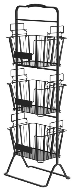 Oceanstar 3-Tier Metal Wire Storage Basket Stand with Removable Baskets ...