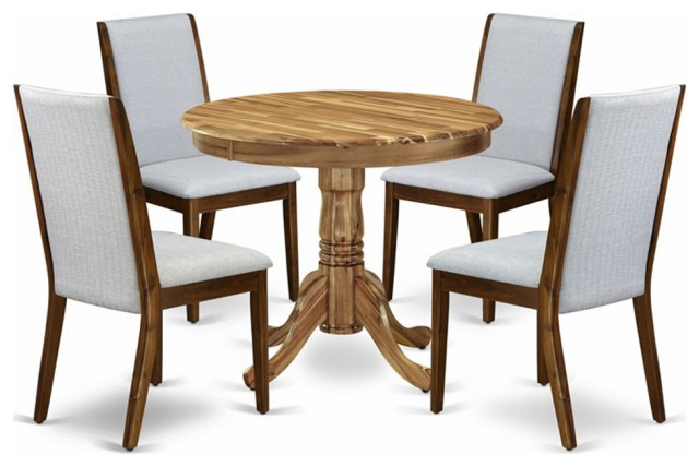 Atlin Designs 5-piece Wood Dining Room Set in Natural - Transitional ...