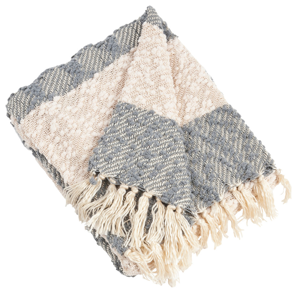 Nubby Design Striped Throw Blanket - Contemporary - Throws - by Fennco ...