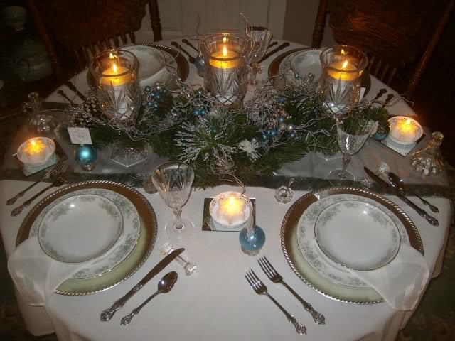 Icy Blue and Silver table