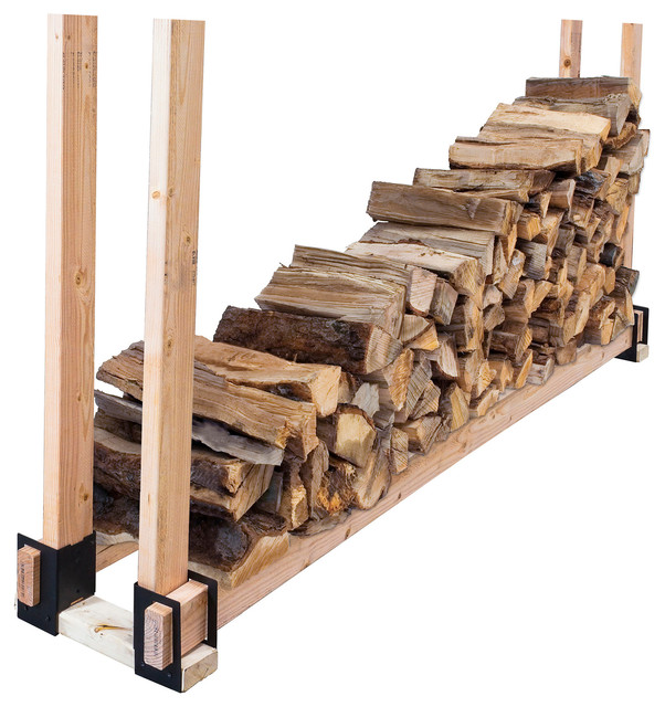 4 Pc Log Brackets - Rustic - Firewood Racks - by GHP GROUP, INC. | Houzz