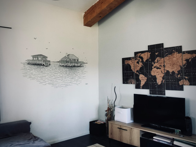 Fresque Bord de Mer - Bord de Mer - Bordeaux - par Lucille T | Houzz