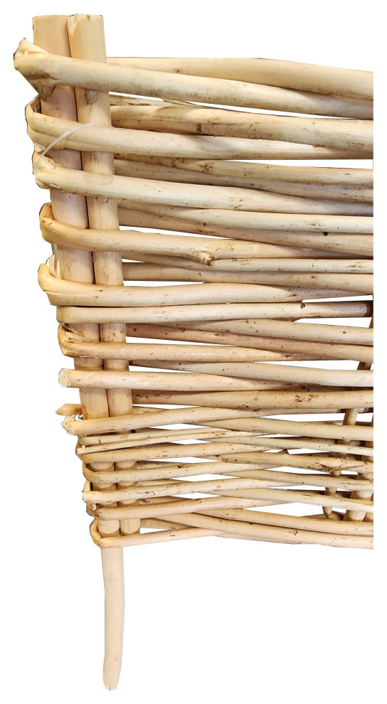 Carbonized Woven Willow Edging 14"H x 48"L - Rustic - Gardening ...