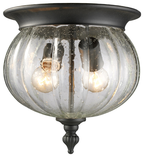 Z-LITE 516F-BK Outdoor Flush Mount Light - Traditional - Outdoor Flush ...