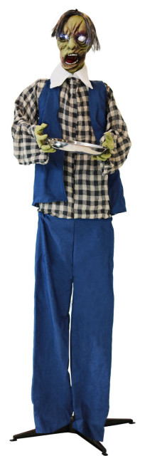 6.25' Zombie Waiter, Indoor/Covered Outdoor Halloween Decor, Timmy ...