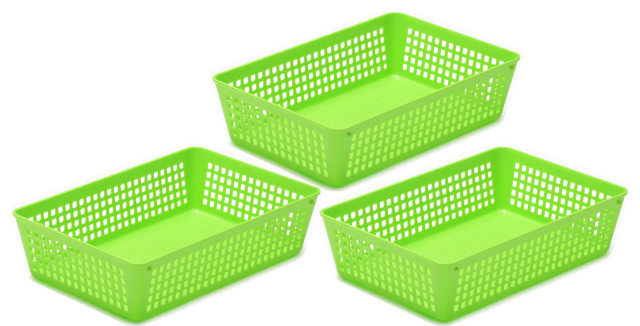 Plastic Storage Baskets for Office Drawer/Desk, Set of 3 - Contemporary ...