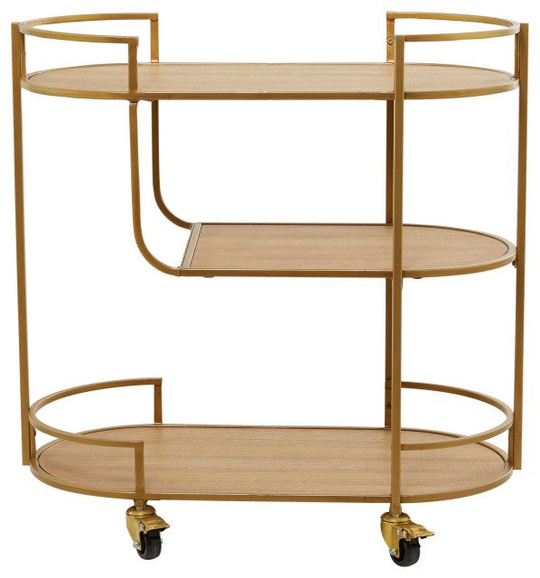 Urban Designs Opulent 4 Wheel Roll Along Trolley 3-Shelf Rolling Bar ...