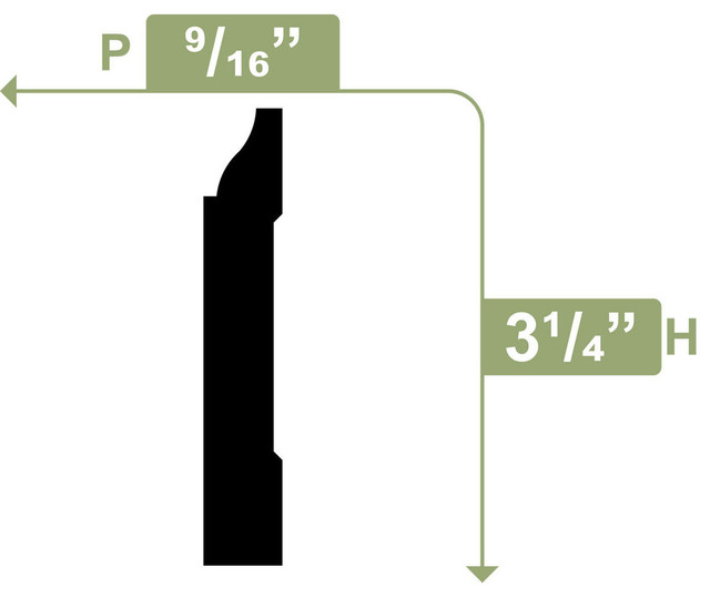 WM623 Base Moulding, 3 1/4"H x 1/2"P x 96"L - Molding And Trim - by ...
