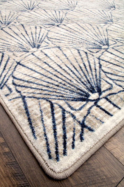 Deco Shells, Blue, 4'x5', 4'x5' - Beach Style - Area Rugs - by American ...