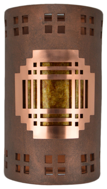 Southwestern Mission Style Copper Light, 14" Closed Top, Antique Copper ...