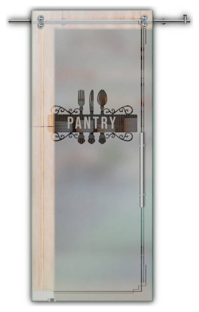 Sliding Glass Sliding Door With Pantry Design V2000, 24"x84 ...