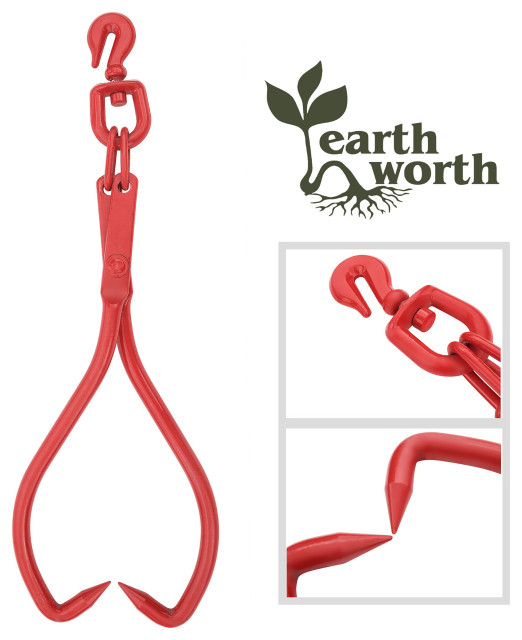 Skidding Tongs 32" Log Grabber With Ring for Connecting With Chain, Red ...