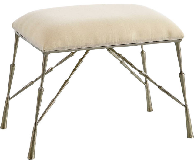Spike Bench with Muslin Cushion, Large - Contemporary - Upholstered ...