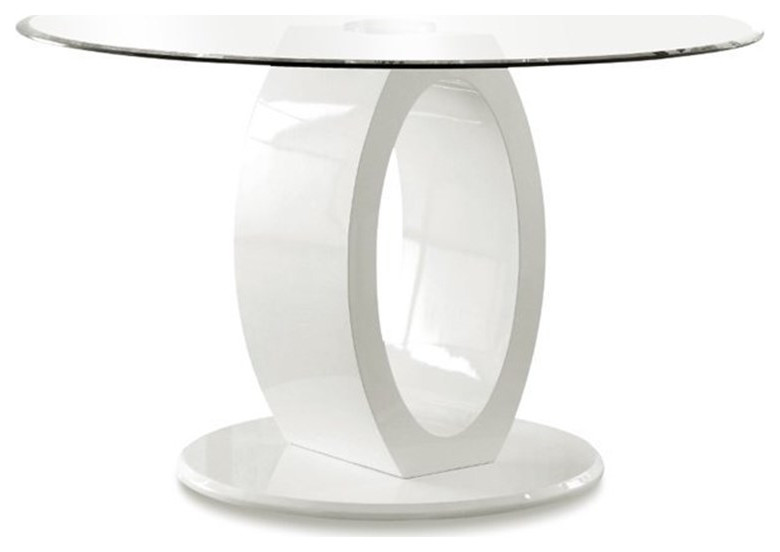 Bowery Hill Round Dining Table in White - Contemporary - Dining Tables ...
