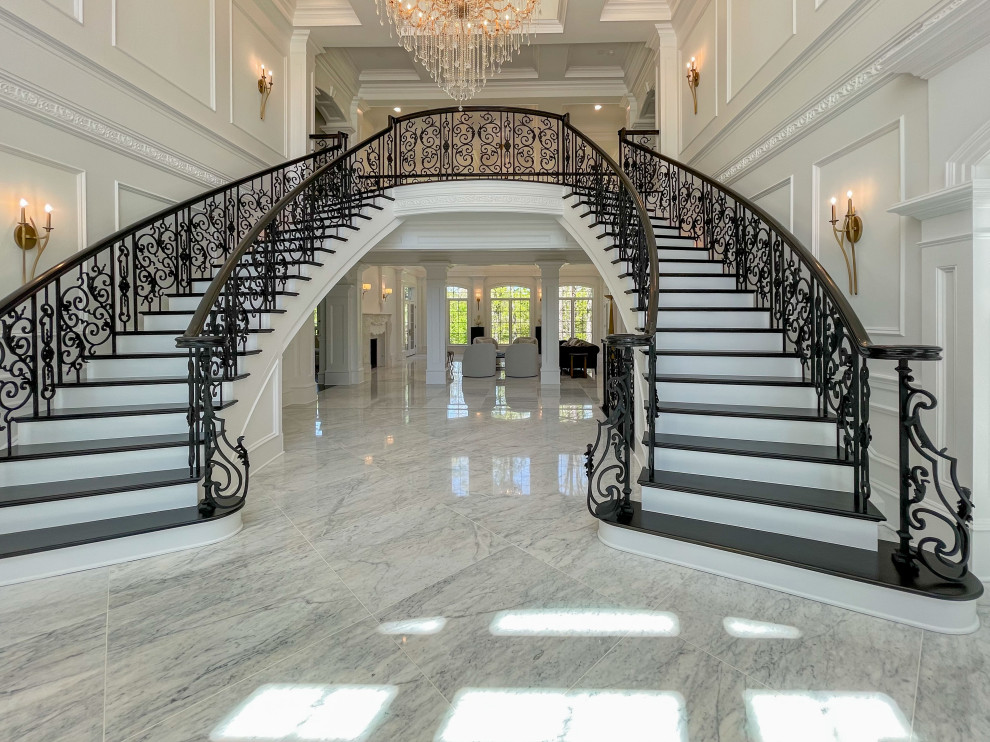 92_Grand Double Staircase in Exquisite Custom Home, Great Falls VA ...