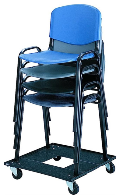 Safco Stacking Chair Cart in Black - Transitional - Office Carts And ...