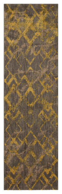 Karastan Quartz Brushed Gold Area Rug, 2'4"x7'10" - Contemporary - Hall ...