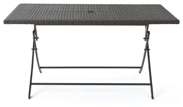 Folding Patio Dining Table, Rectangular Top, Great for Space Saving ...