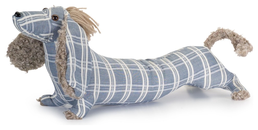 Dog Door Stop (Set of 2) 19" x 7.75"H Fabric - Farmhouse - Door Stops ...