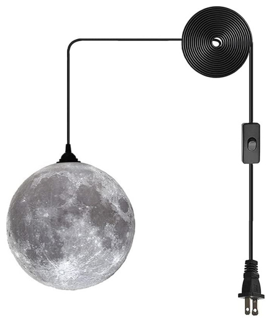 Moon Plug In Pendant Light, Adjustable Hanging Ceiling Lighting Fixture ...