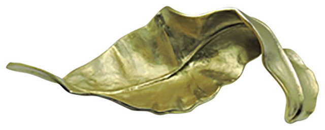 Metal 22" Curled Leaf, Gold - Contemporary - Decorative Objects And ...