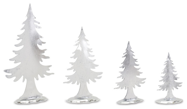 Metal Pine Tree Decor, 8-Piece Set - Rustic - Holiday Accents And ...
