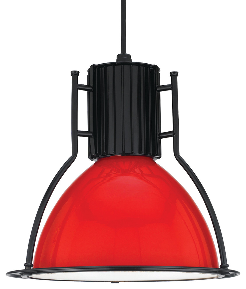 High Bay Pendant, Black/Red - Contemporary - Pendant Lighting - by ...