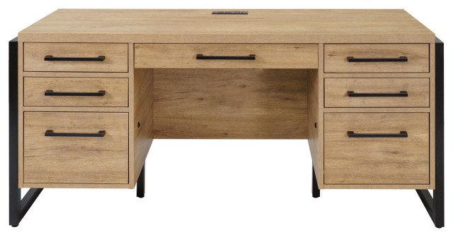 Modern Wood Laminate Office Desk, Office Table, Fully Assembled, Light ...