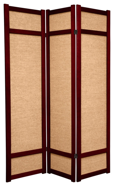 Traditional Room Divider, Wooden Frame With Jute Screens - Beach Style ...