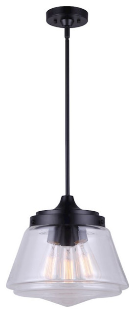 Canarm Rya 3 Light Pendant, Matte Black - Transitional - Pendant ...