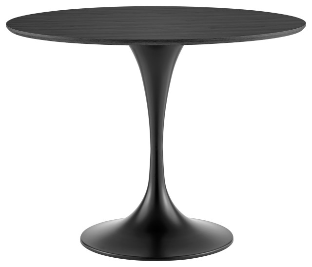 Astrid Round Table With Black Top and Matte Black Base - Modern ...