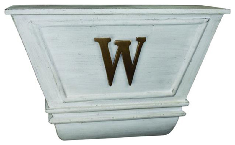 Monogrammed Architectural White Wall Shelf Antique Style Personalized ...