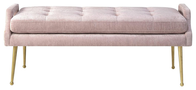 Modern Velvet Bench, Wood - Traditional - Upholstered Benches - by ...