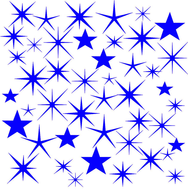 Wall Sticker Art Clings, Assorted Stars Vinyl Decal, Peel And Stick ...