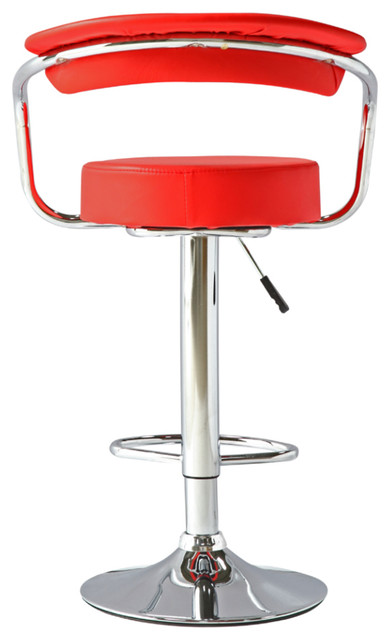 Modern Classics Smart Barstool, Red, 34"-42"H x 20"W x 17"D ...