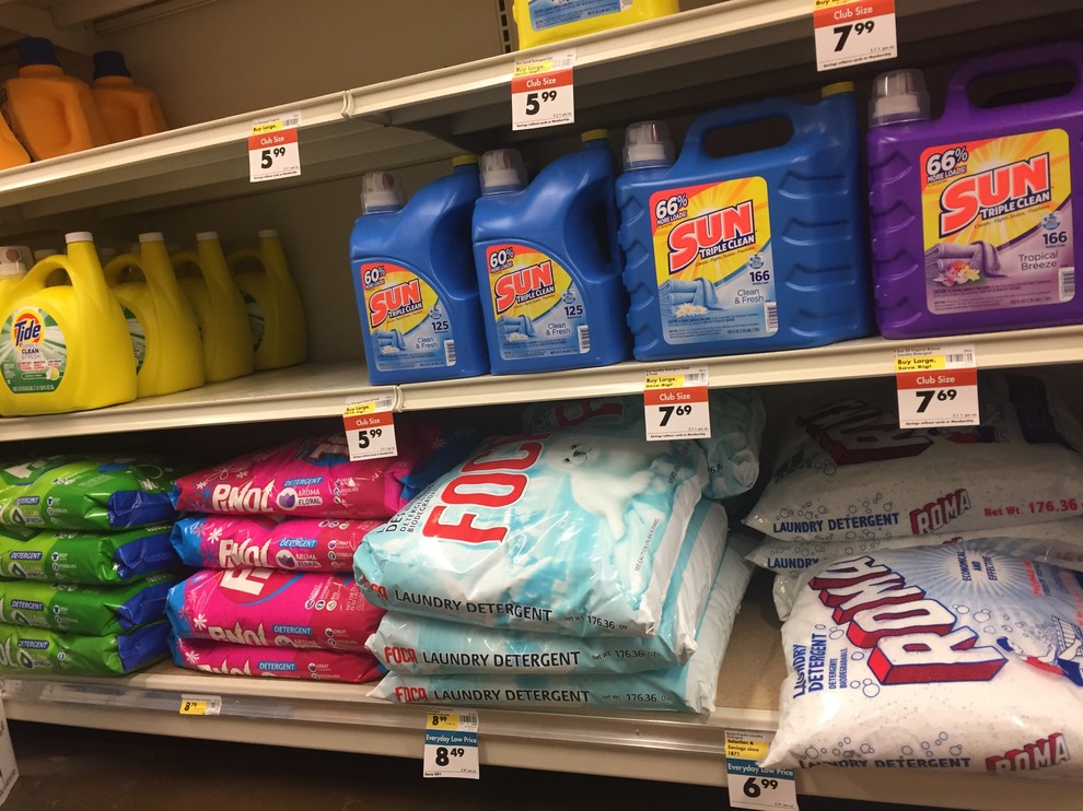 Powder detergent oh my! Powder powder everywhere.