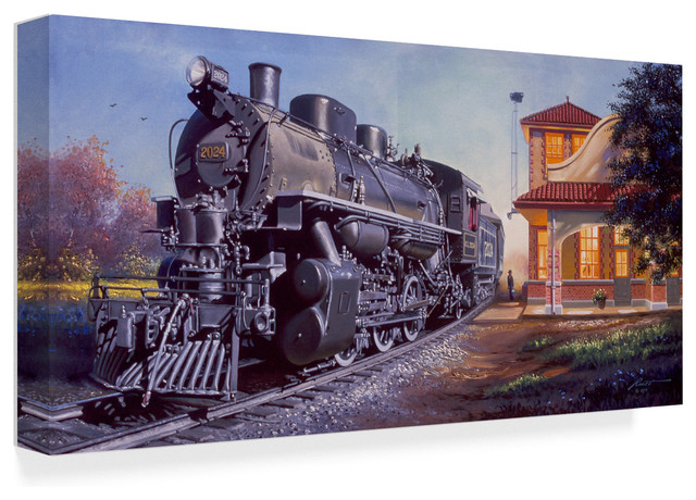 "Train Station" by D. Rusty Rust, Canvas Art, 47"x24" - Contemporary ...