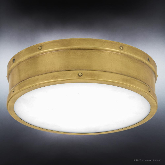 Luxury Craftsman Ceiling, 3.5''H x 12.75''W, in Rustic Brass ...