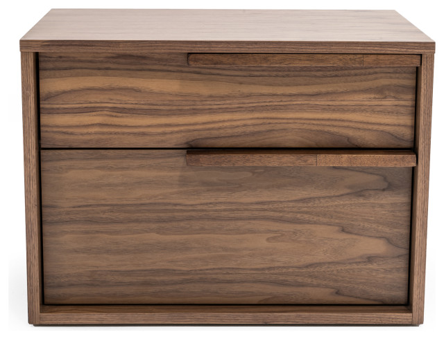 Modrest Amberlie Modern Walnut Nightstand - Transitional - Nightstands ...