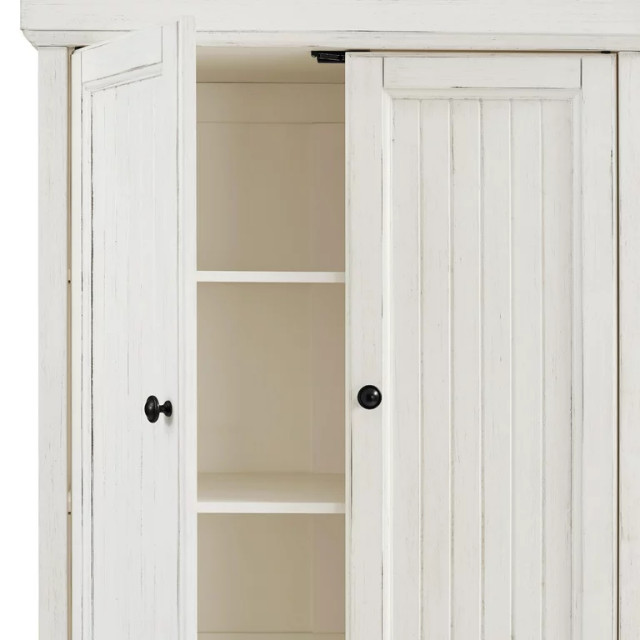 Tall Pantry Cabinet, Breadboard Paneled Doors & Storage Drawer ...