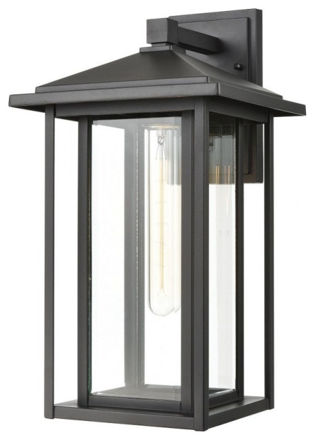 Outdoor Rectangular One Light Wall Sconce Vertical Lines - Exposed Bulb ...