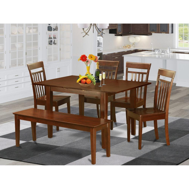 6-Pc Dining room set with bench -Tables with 4 Dining Chairs and ...
