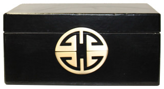 Oriental Round Hardware Black Rectangular Container Box Large Hcs5515C ...