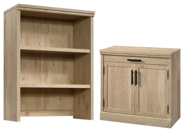 Home Square 2-Piece Set with Library Hutch & Base Storage Stand in ...