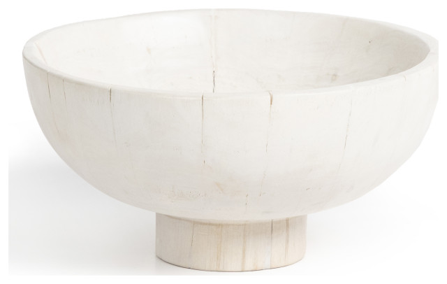 Turned Pedestal Bowl, Ivory - Rustic - Decorative Bowls - by Four Hands ...