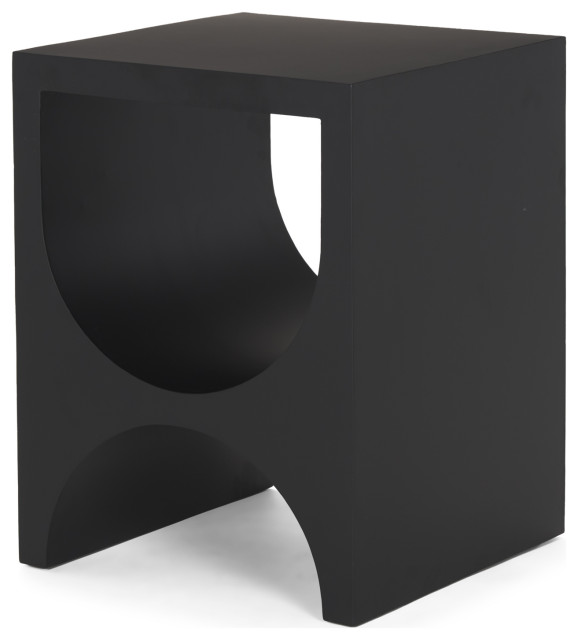Sobi Matte Black Square Metal Side Table - Transitional - Side Tables ...