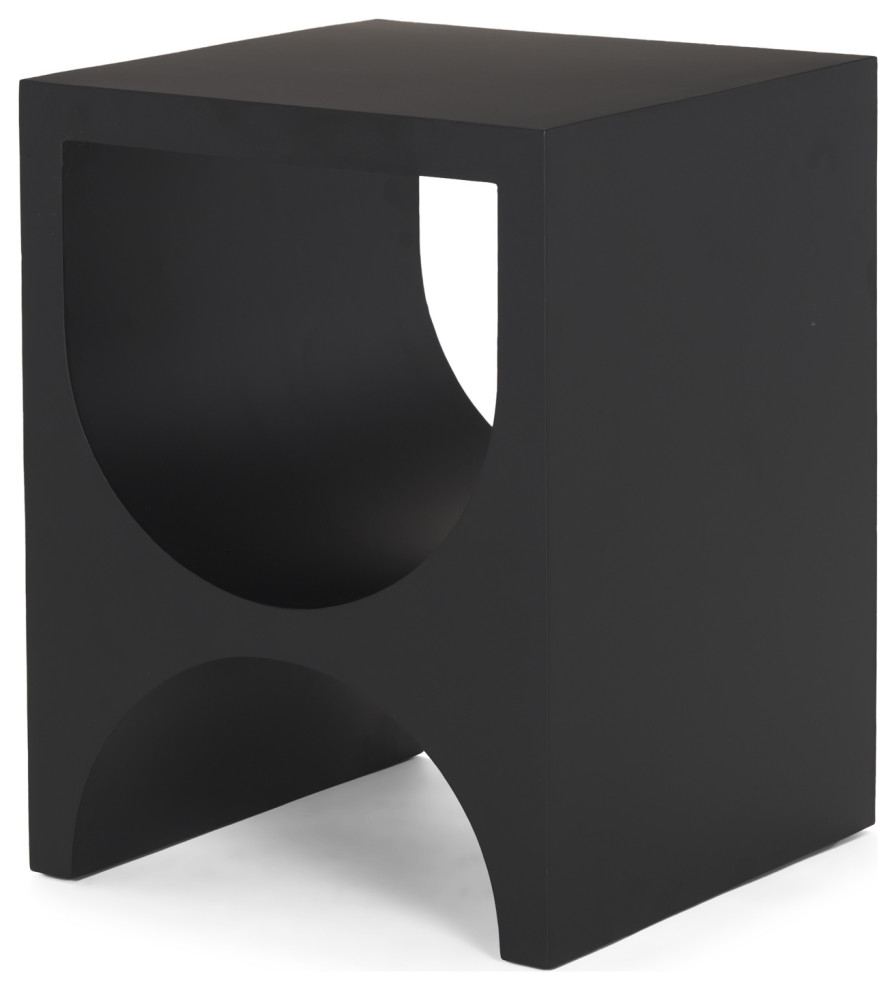 Sobi Matte Black Square Metal Side Table - Transitional - Side Tables ...